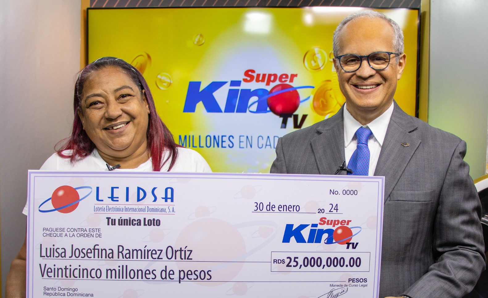 Leidsa entrega RD$25 millones a ama de casa que se ganó el Súper Kino ...